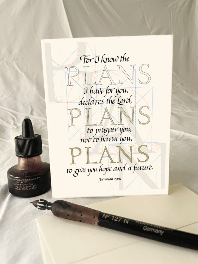 Plans Card - Calligraphy by Michael Noyes