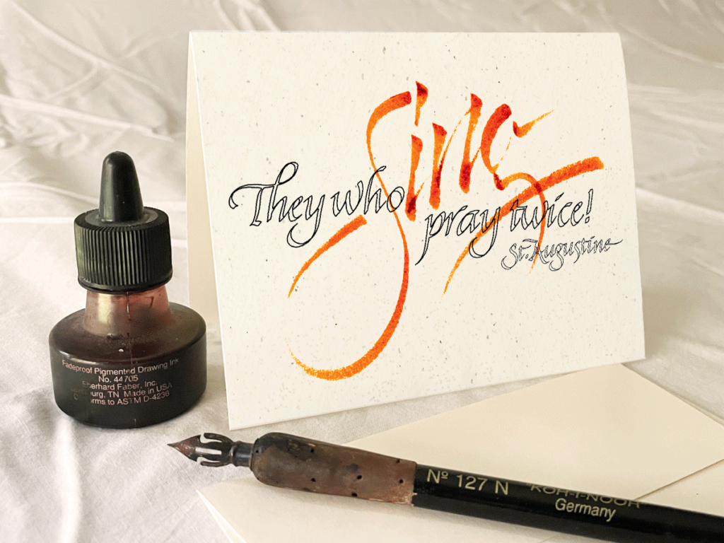 Sing Card - Calligraphy by Michael Noyes